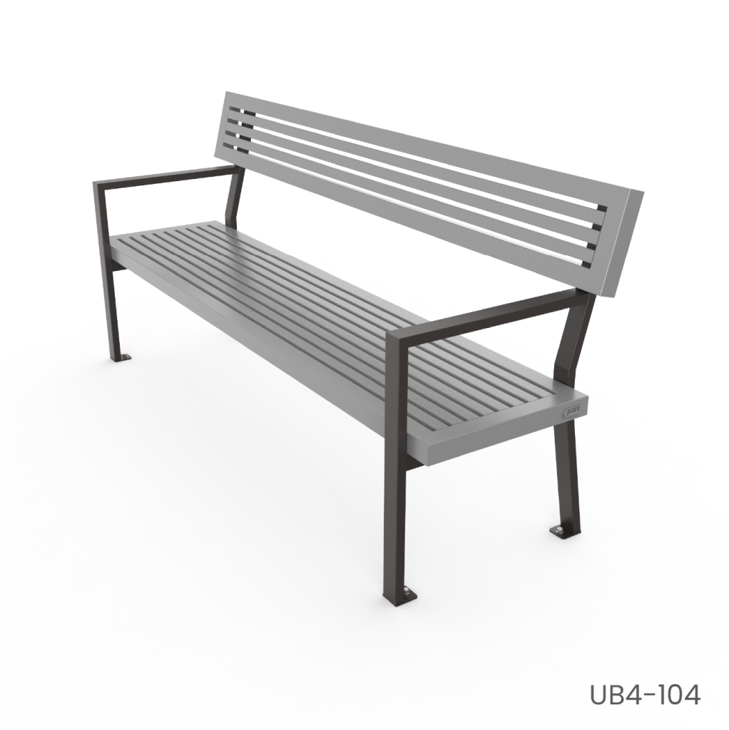 Banca Tecno UB4 metálica con respaldo – Parc